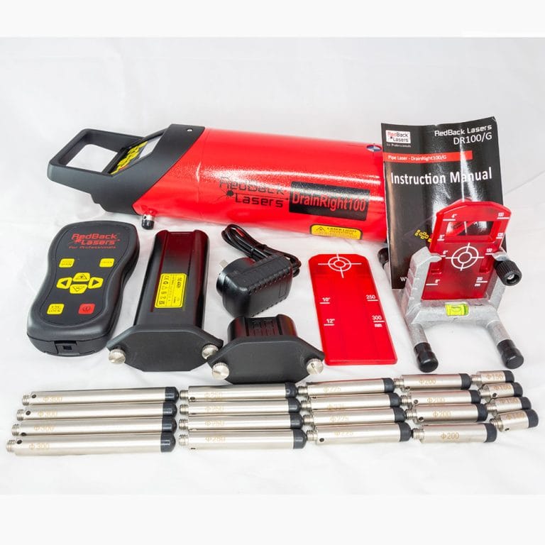 Pipe Laser DrainRight DR100 with Digital Grade - RedBack Lasers